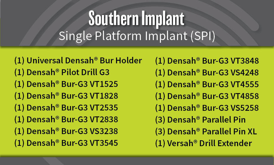 Universal (Regular) DENSAH® Bur Kit with Pilot Drill