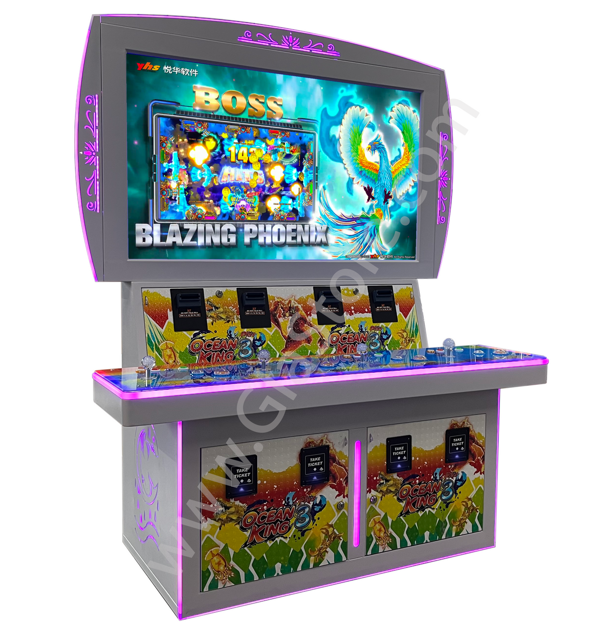 Metal 4 Player Fish Table Game Cabinet - Great Lakes Amusement