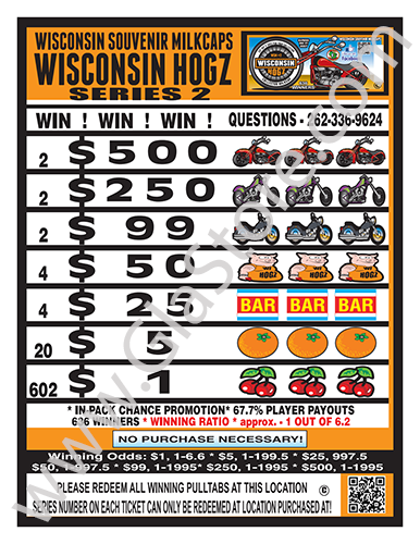 Wisconsin Hogz Pull Tabs - Great Lakes Amusement