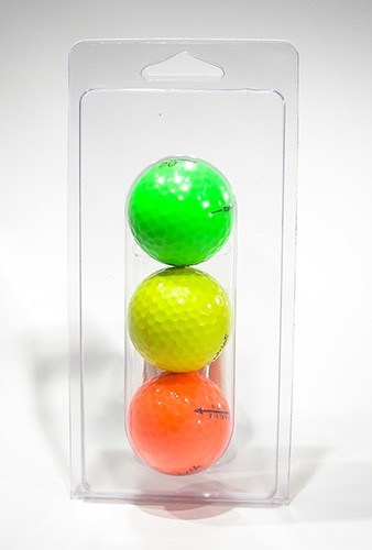 Golf Ball Clamshell Packaging - Large 3-Pack Round Bottom Style | VisiPak