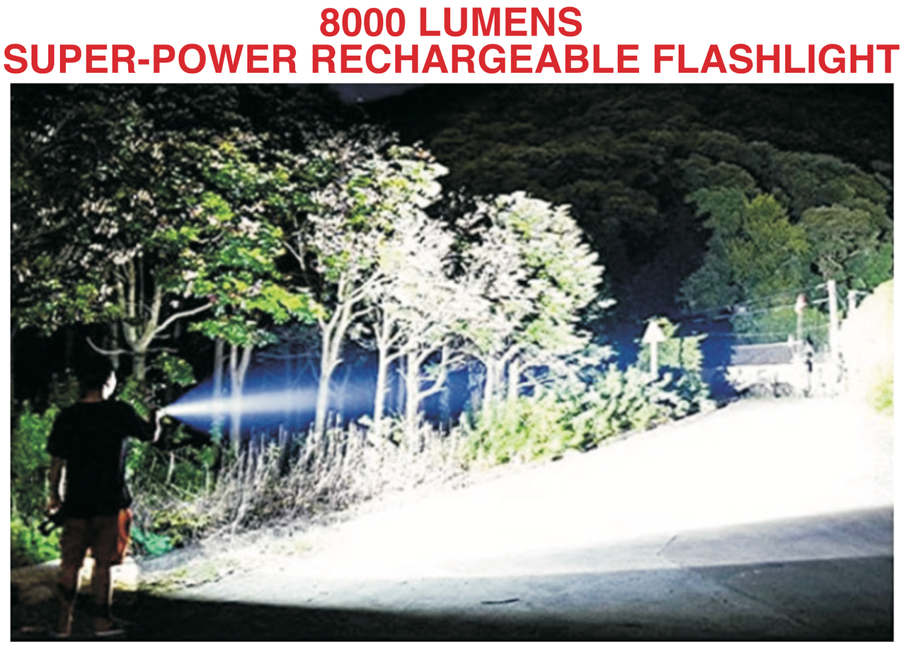 MOONSHOT Super-power Rechargeable Flashlight 8000 Lumens