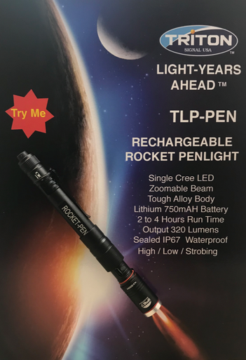 320 Lumens Rechargeable Rocket Pen Flashlight