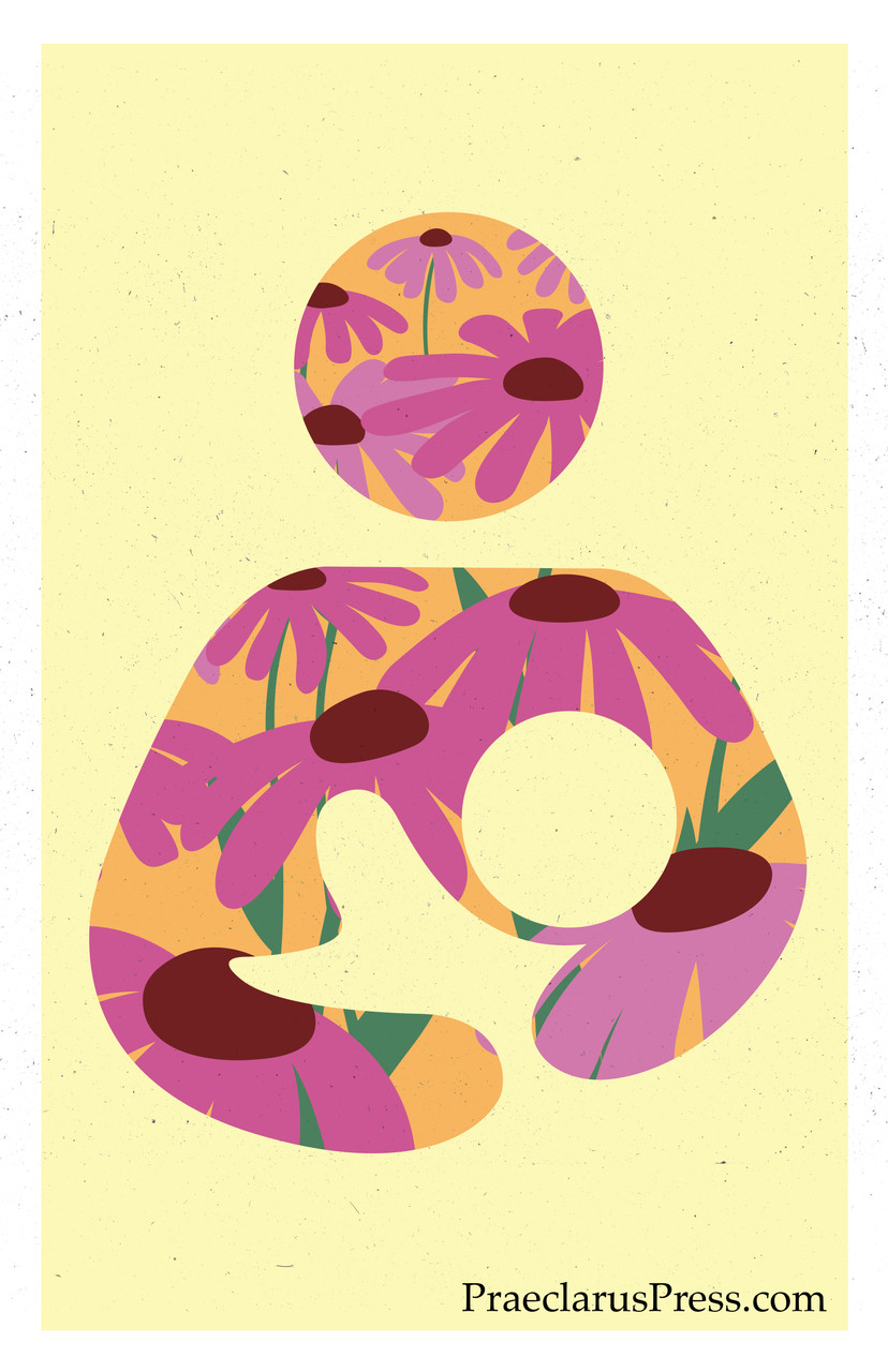 Retro Flowers, Purple-free downloadable poster