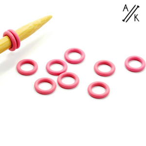 Retro Pink EPDM Ring stitch markers for knitting 6mm