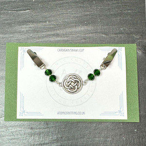 Dark Green Celtic Cardigan Clip Pin Fastener UK