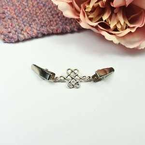 Silver Knot Sweater Cardigan Shawl Clip Pin Fastener UK - Atomic Knitting