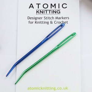 Blue & Green Bent Needle Tip| Large Eye | Blunt Yarn Needles