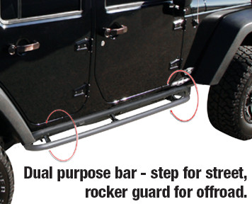 Rampage Products 88762 Retactable RockGuard Side Steps for Jeep JK 4 Door