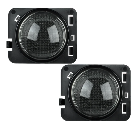 Recon 264135BK Front Fender LED Lights Amber Smoked Jeep JK 2007-2018