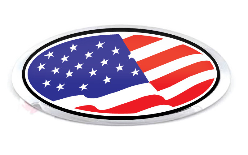 KIA OVERLAY EMBLEM DECALS US FLAG
