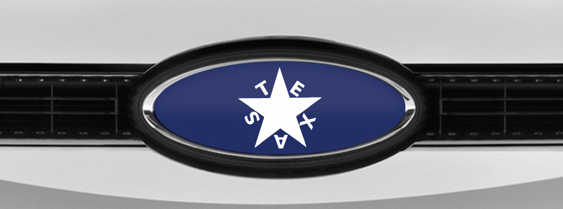 OLD TEXAS FLAG OVERLAY EMBLEM DECALS 3PC KIT