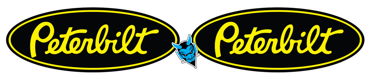 PETERBILT TRUCK LOGO OVERLAY EMBLEM DECALS BLACK YELLOW