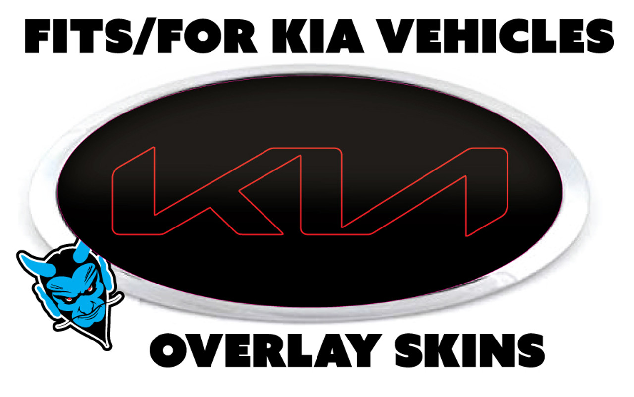KIA OVERLAY EMBLEM OUTLINE LOGO DECALS