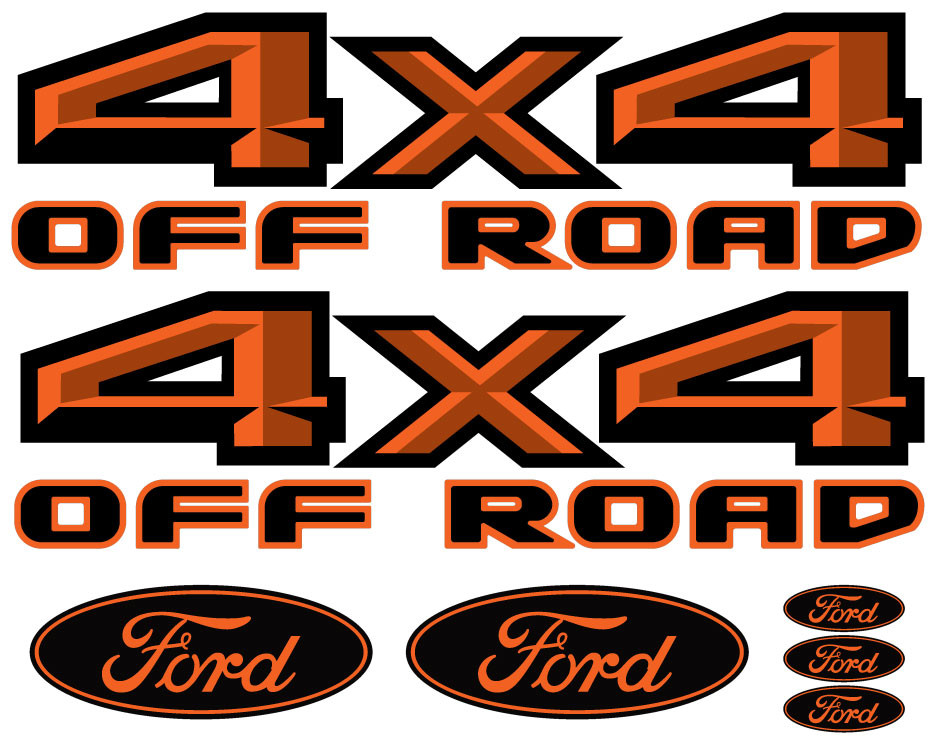 FORD TRUCK 4X4 DECALS with EMBLEM DECALS
