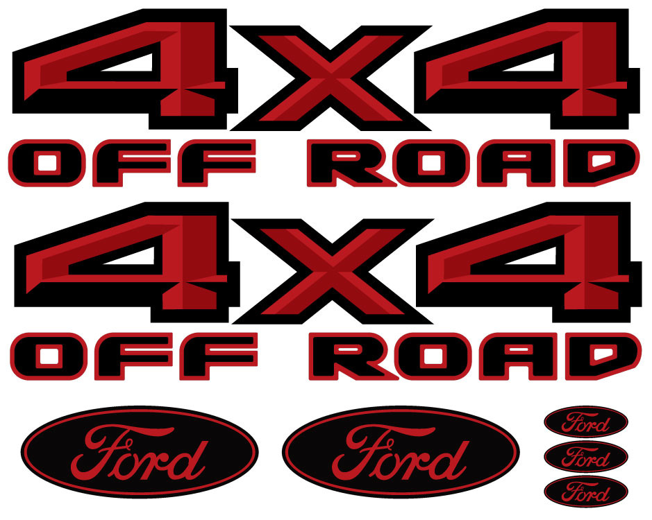 FORD TRUCK 4X4 DECALS with EMBLEM DECALS