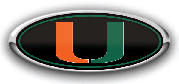 MIAMI HURRICANES FORD OVERLAY EMBLEM DECALS