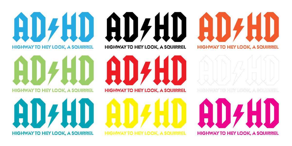 ACDC - NOPE ADHD DECALS-STICKERS MANY COLORS!