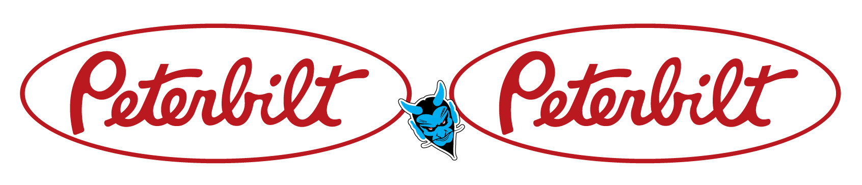 PETERBILT TRUCK LOGO OVERLAY EMBLEM DECALS WHITE RED