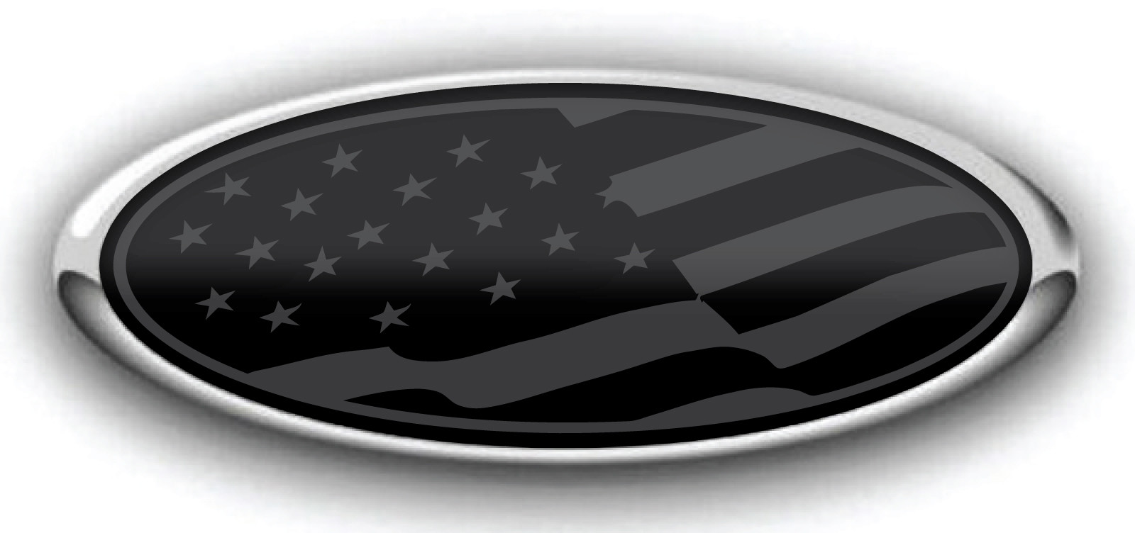 FORD US STEALTH FLAG OVERLAY EMBLEM DECALS 3PC KIT