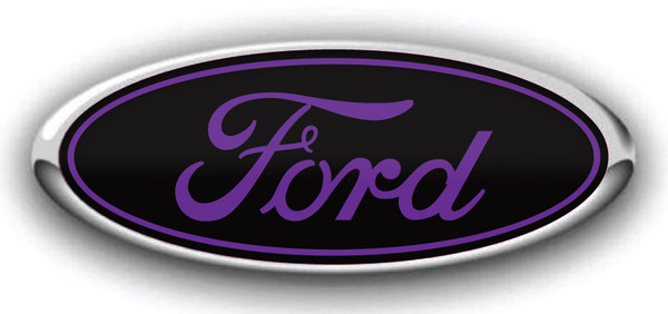 FORD LOGO OVERLAY EMBLEM DECAL BLACK-TEAL