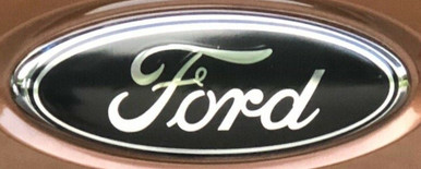 FORD LOGO OVERLAY EMBLEM DECAL BLACK-CHROME