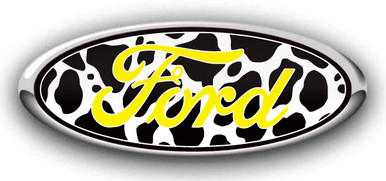 BRONCO OVERLAY EMBLEM DECALS COW BLACK YELLOW
