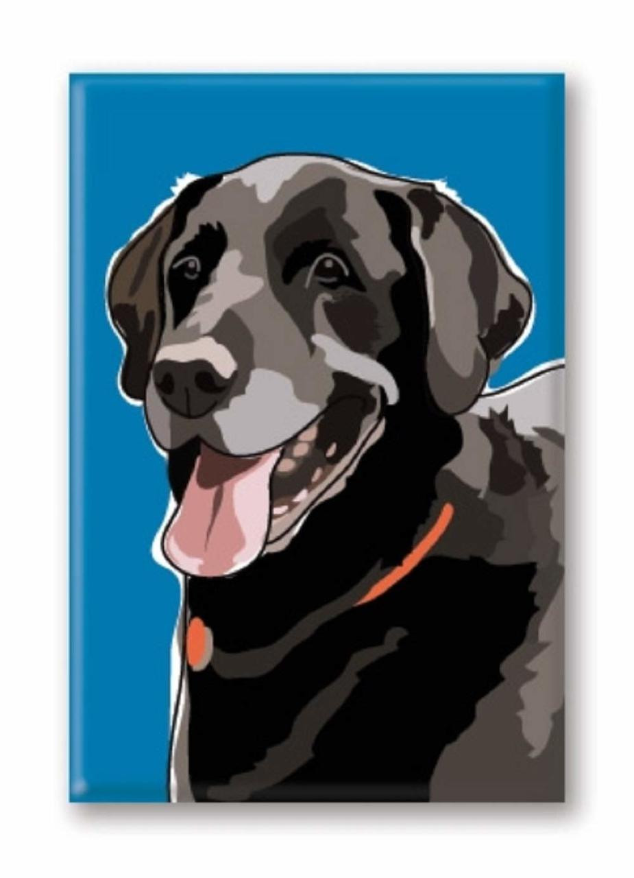 Paper Russells Fridge Magnet - Black Labrador