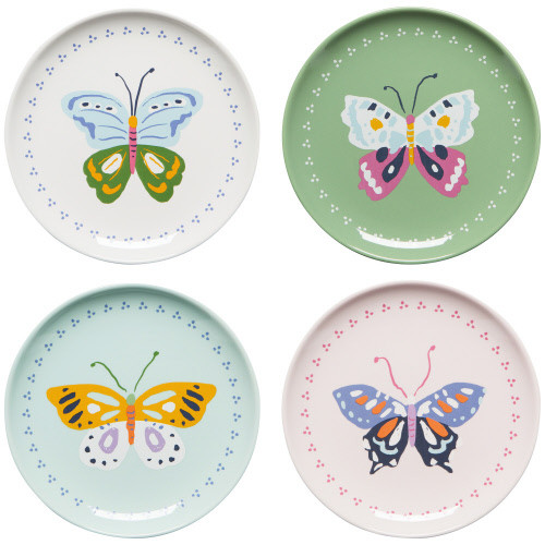 Now Designs Appetizer Plates, Flutter By - Set of 4 (JPT1615D) (97794)