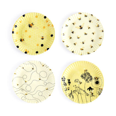 180 Degrees Melamine Plates, Busy Bees - Set of 4 (ME0424)