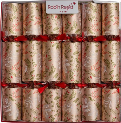 Robin Reed 12" Christmas Crackers, Buds and Berries - Box of 6 (62425)