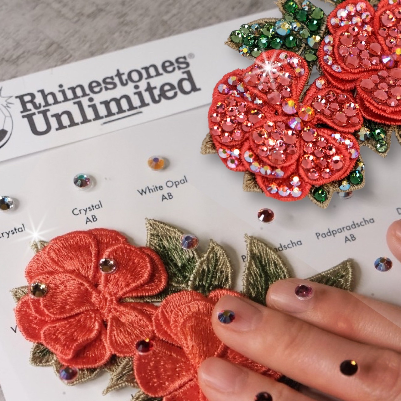 Rhinestones Unlimited Preciosa Crystal Color Sample Card