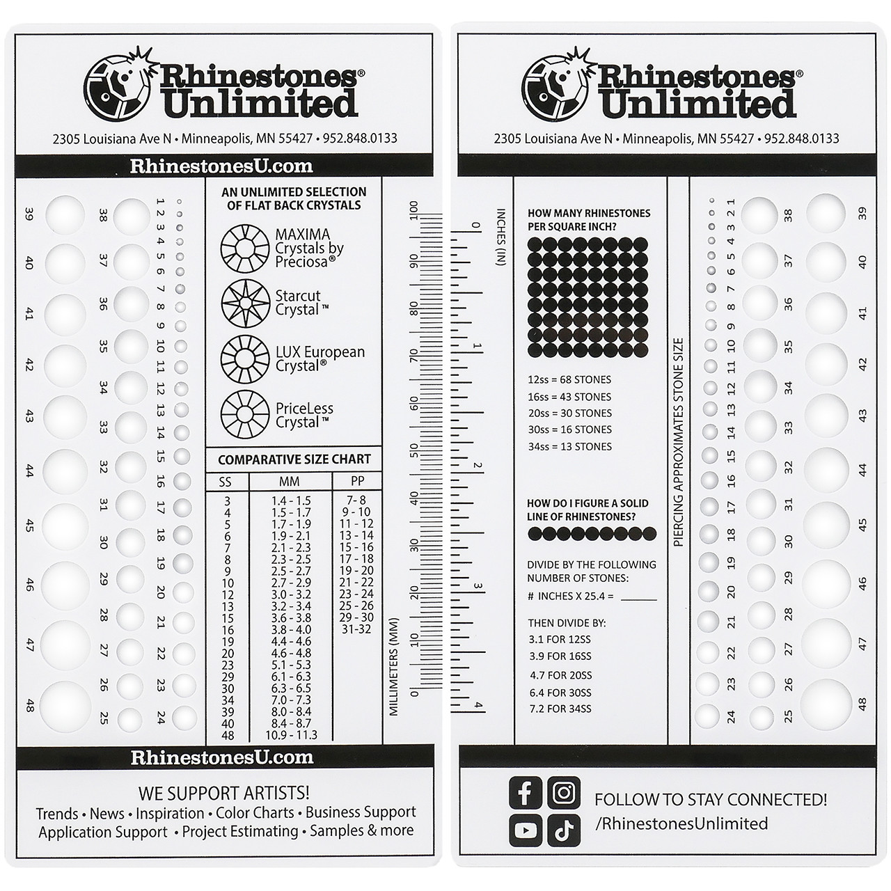 Stone Sizing Tool & Rhinestone Estimating Guide