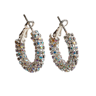 Starlight Crystal Jewelry Pave Hoop Earring Crystal AB 20mm Pierced