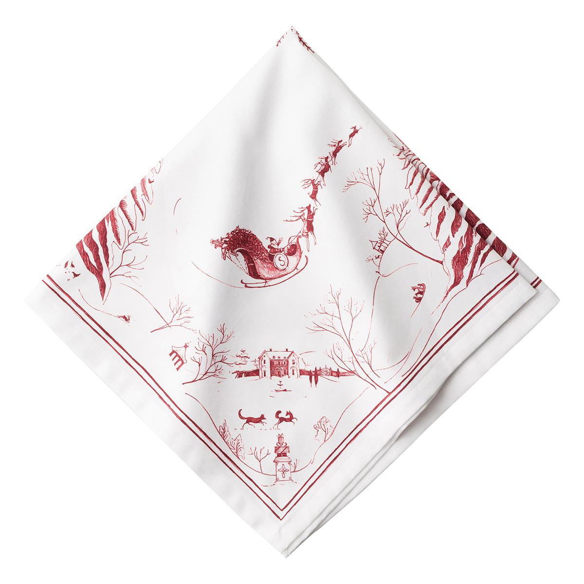 Country Estate Winter Frolic Ruby Napkin Set/4 - Plum Pudding
