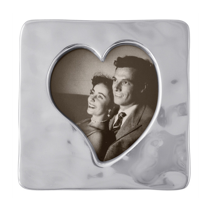 Small Square Open Heart Frame - Plum Pudding