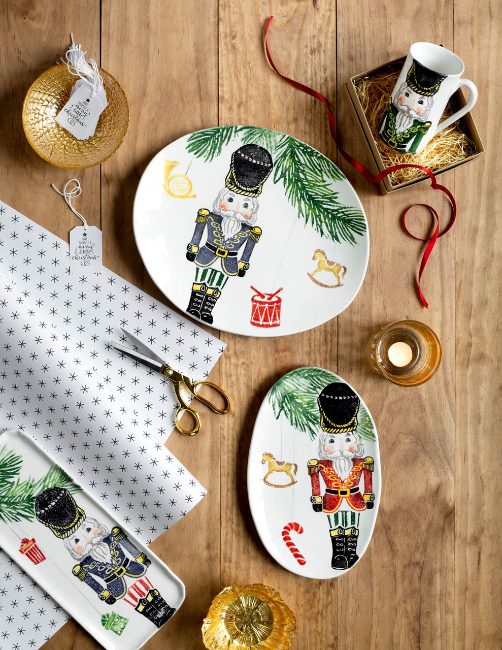 Vietri Nutcrackers Small Oval Platter Gift Boxed