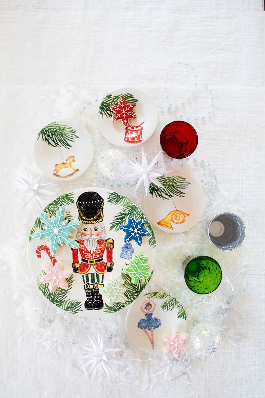 Vietri Italian Nutcrackers Cake Stand plumpuddingkitchen.com