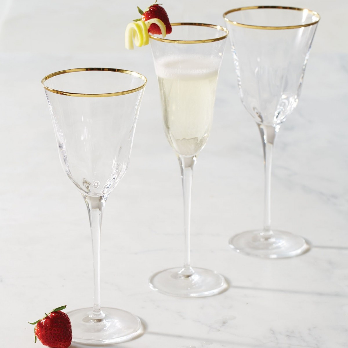 Vietri Optical Gold Water Glass