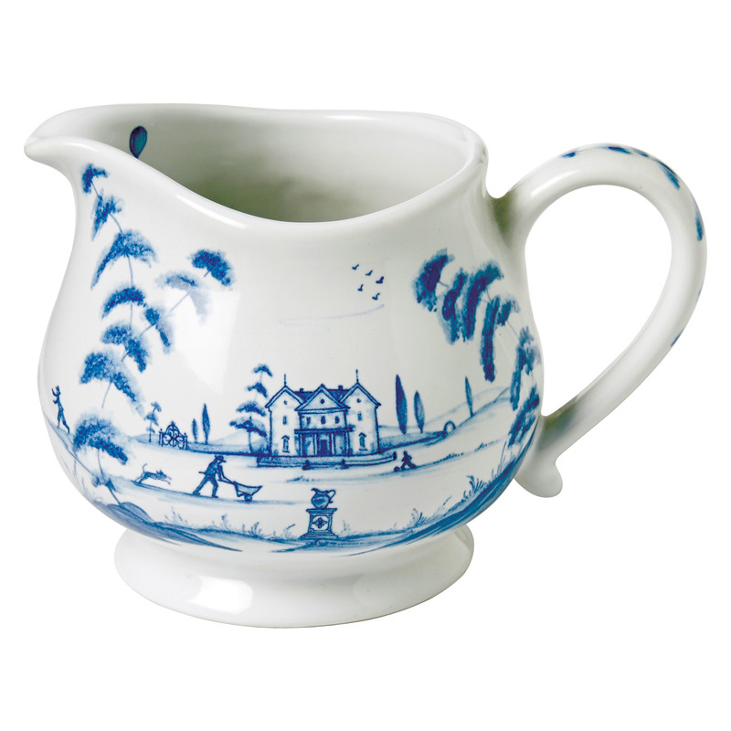 Country Estate Delft Blue Teapot Main House - Plum Pudding