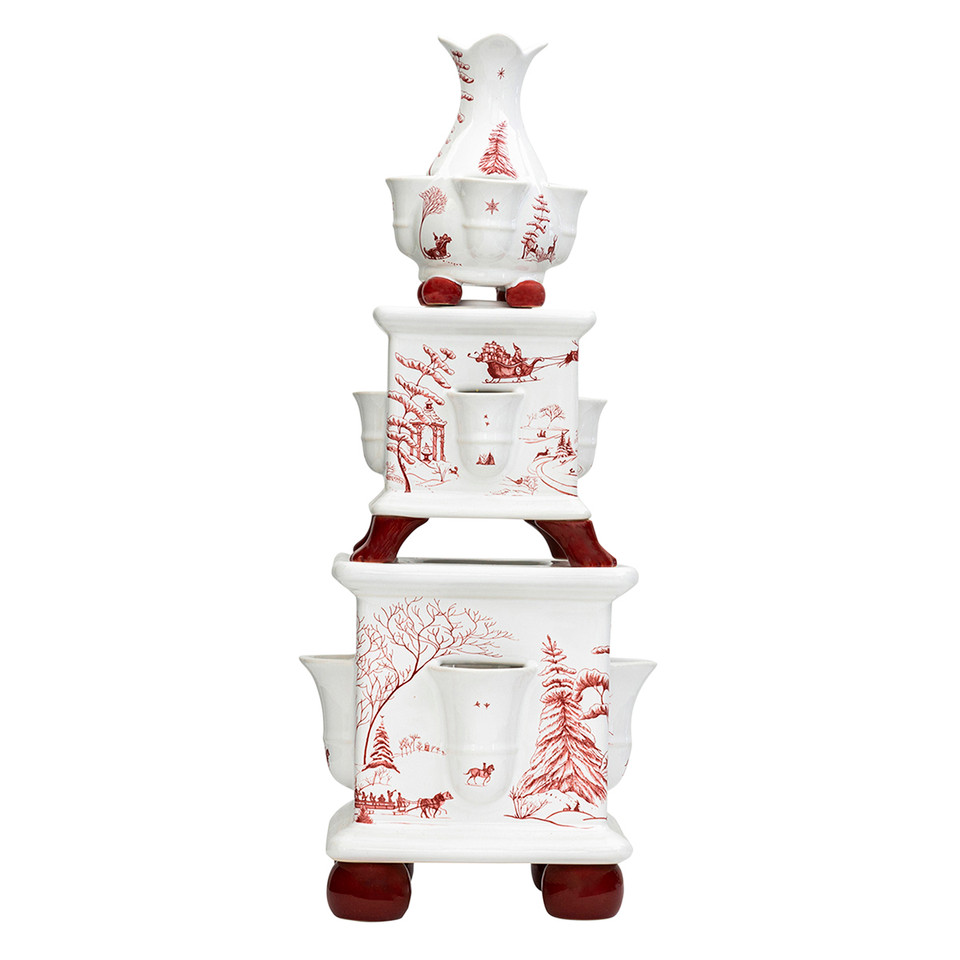 Country Estate Delft Blue Tulipiere Tower Set/3 Garden Follies - Plum ...