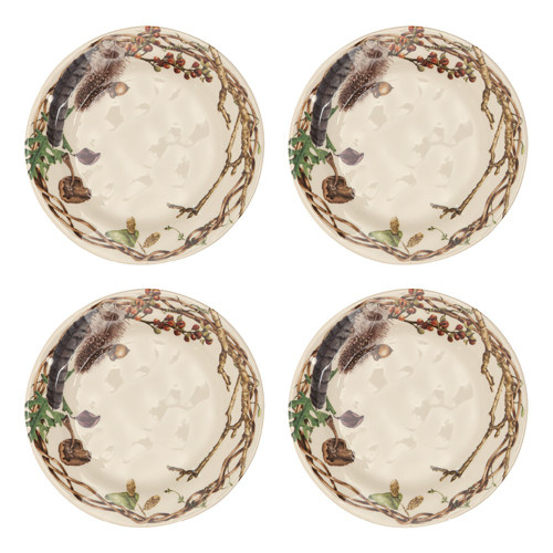 Forest Walk Party Plates Set/4 - Plum Pudding