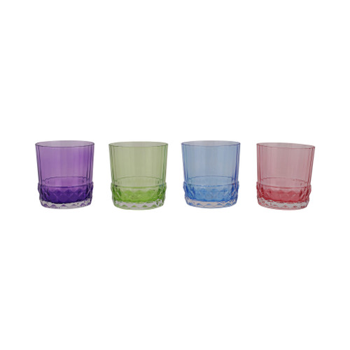 Deco Glass Assorted Short Tumblers Set/4