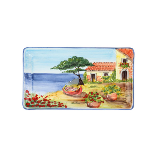 Rectangular Wall Platter with Boat