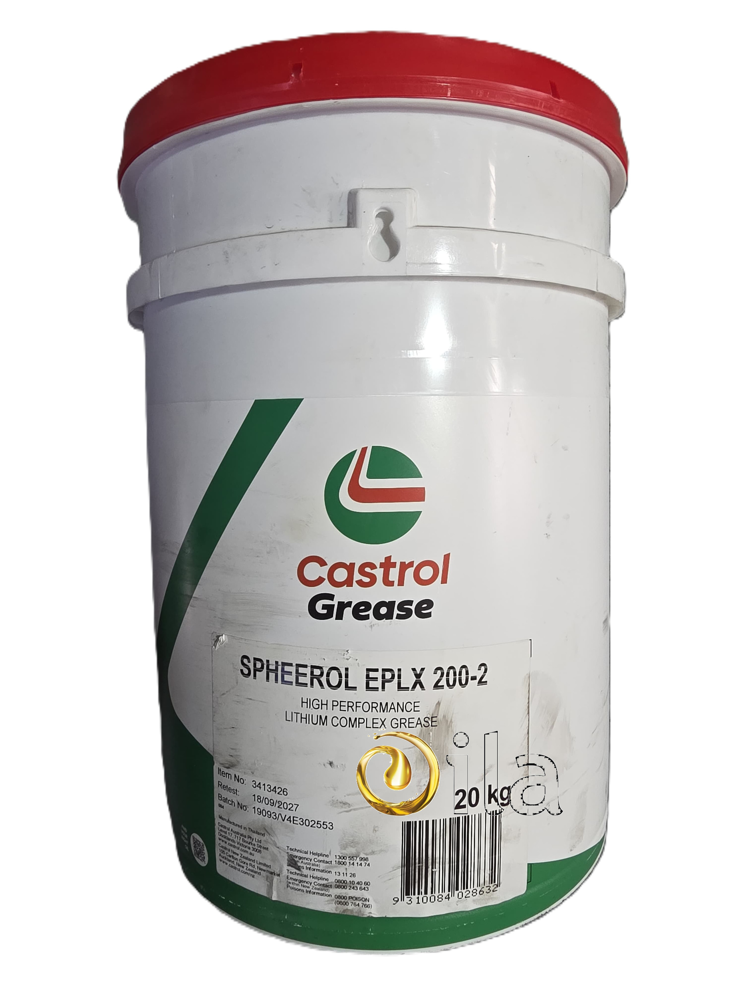Castrol Spheerol EPLX 200-2 20 kg – High-Temp EP Lithium-Complex Grease