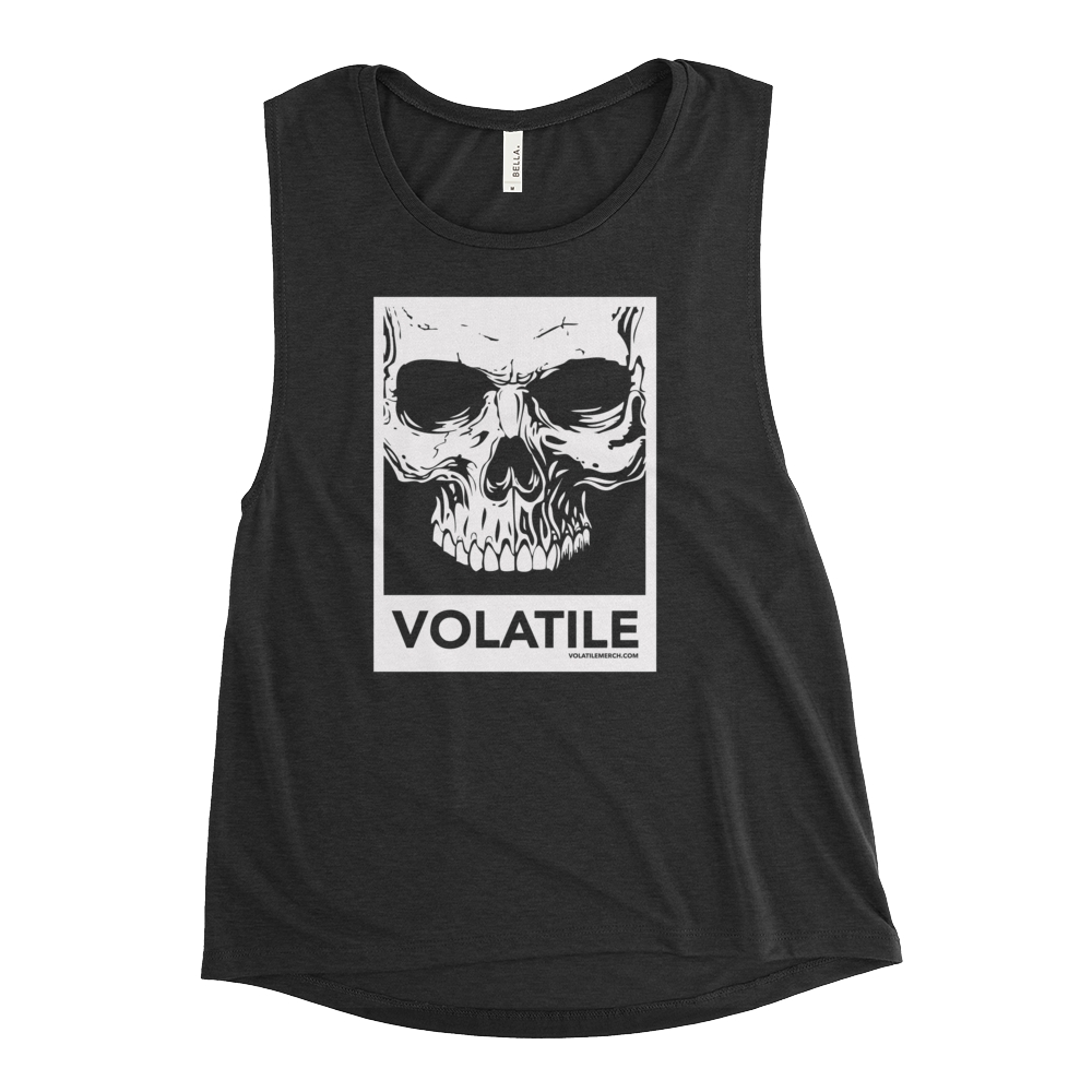 Volatile | Skull | Die Cut Rub On Sticker