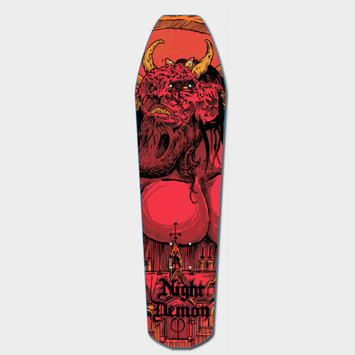 Night Demon Satan mini cruiser coffin shaped skateboard