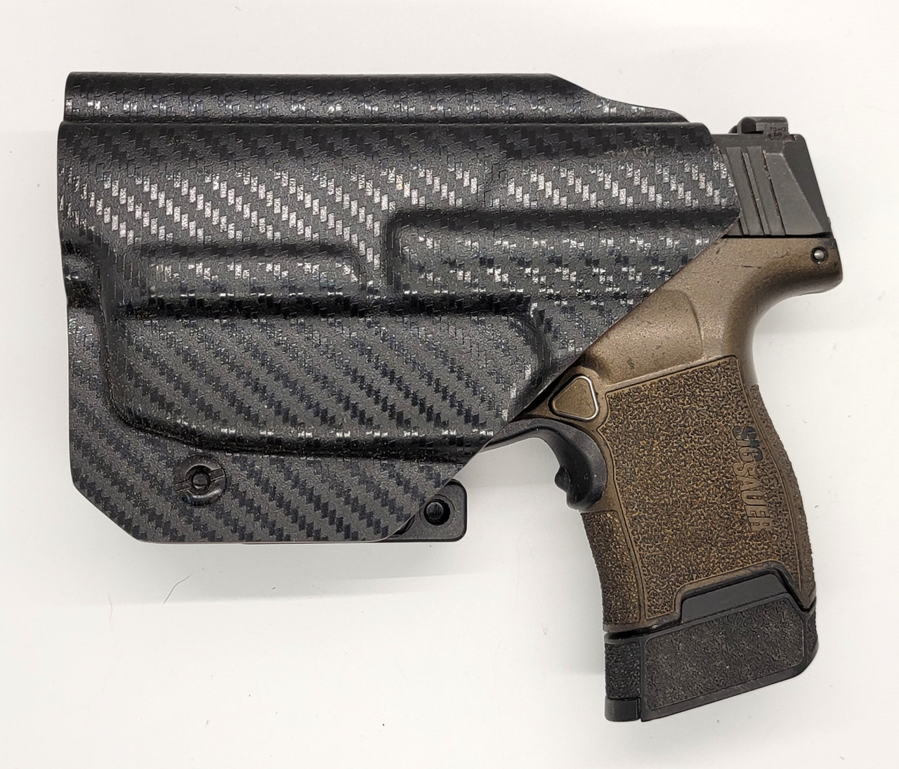 Sig P365 W/ Foxtrot/Lima Inside Waistband Black Carbon W/ Blood Red Inside