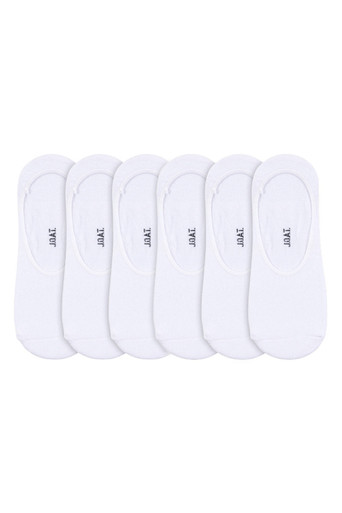Men's Cotton Invisible Liners - 6 Pack- White - socks.com.au