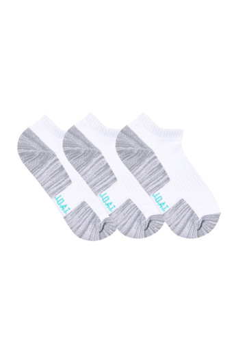 Kid's Bamboo Low Cut Action Socks with Arch Support- 3 Pack- White ...