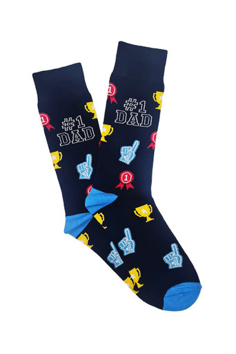 Men’s Fine Cotton Fashion Socks - Number 1 Dad - socks.com.au